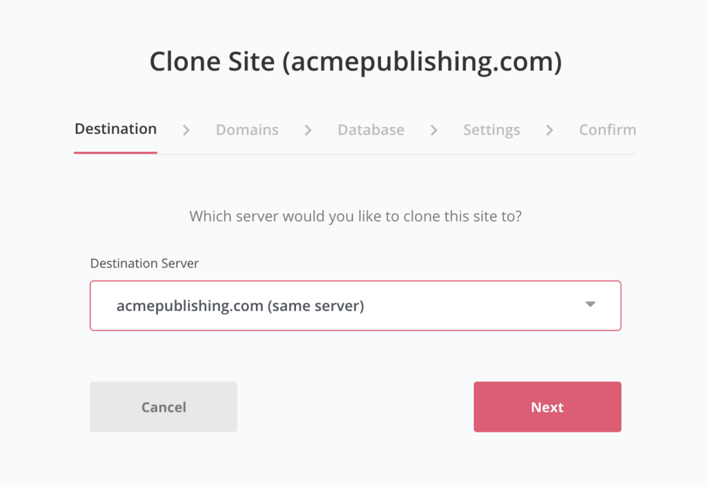 Clone sites to a different server - SpinupWP