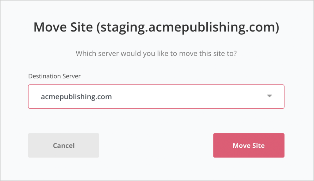 Move sites to a different server - SpinupWP