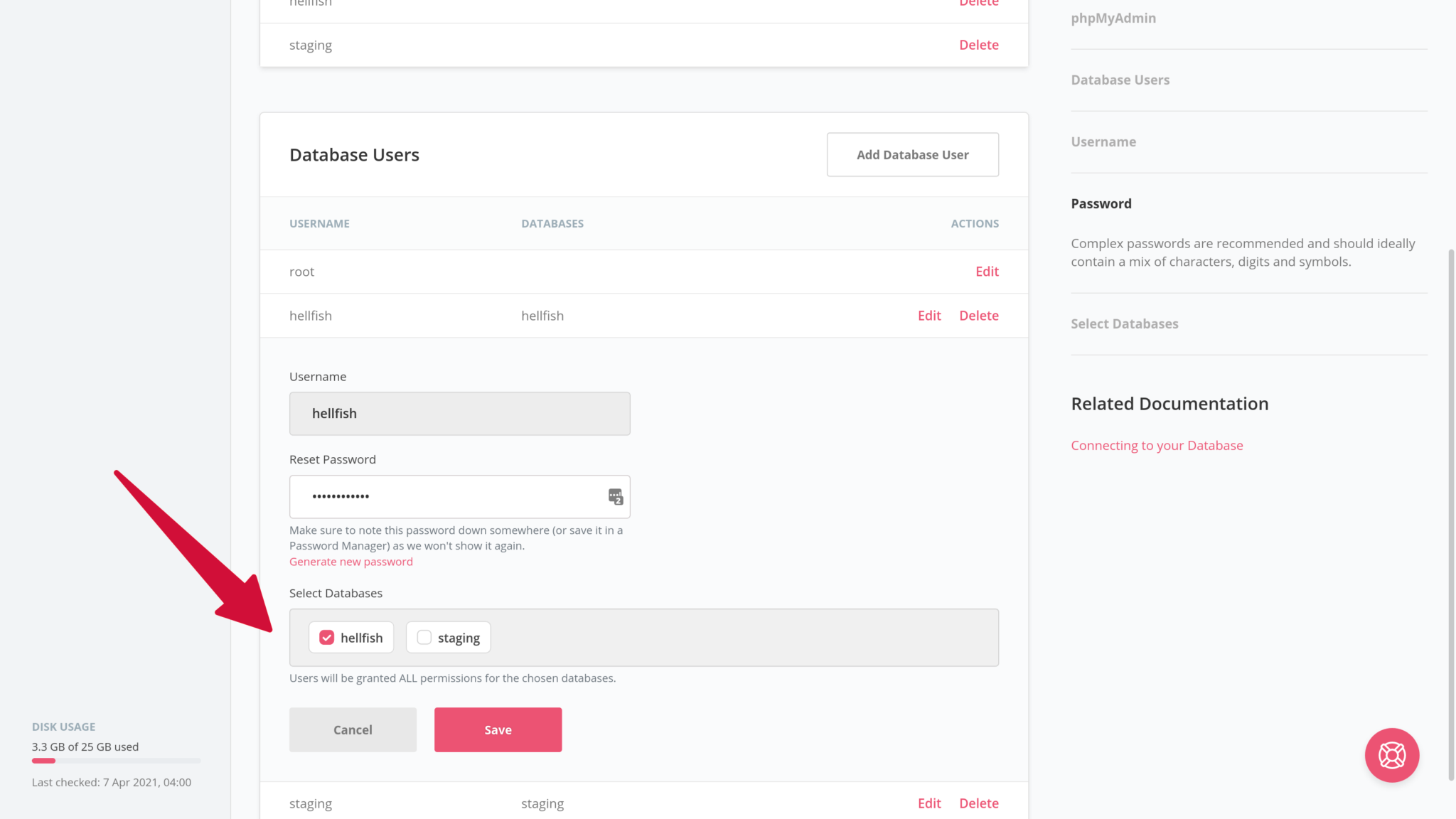 Added the ability to modify non-root database user privileges - SpinupWP