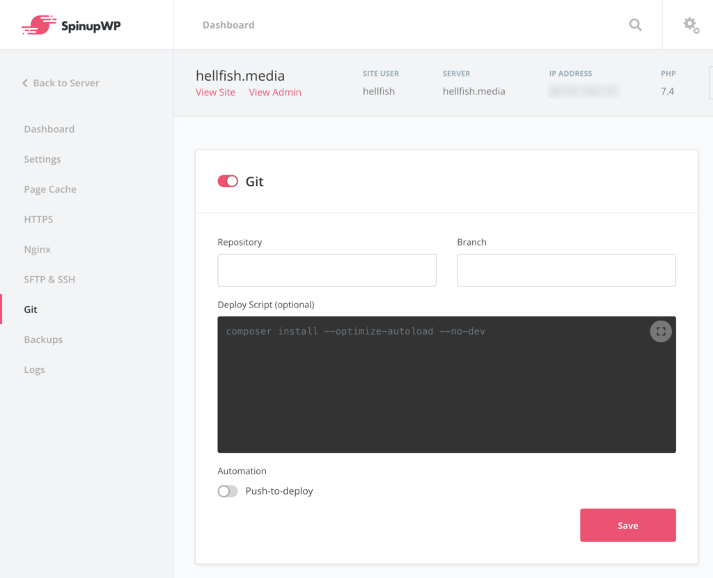 Push-to-Deploy - SpinupWP