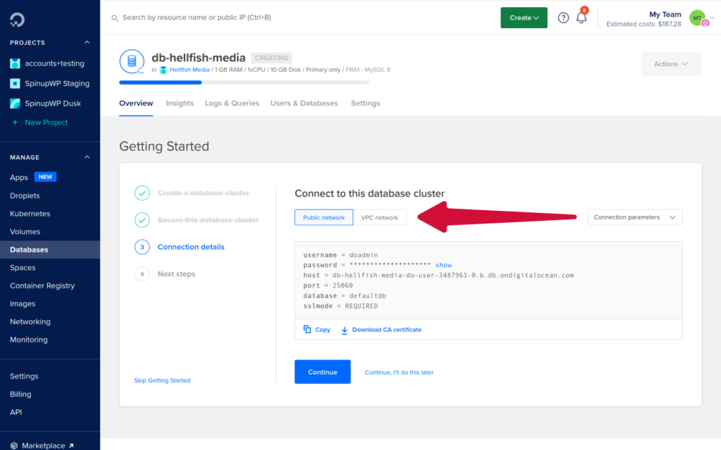 Setting Up a DigitalOcean Managed MySQL Database and Adding It to SpinupWP - SpinupWP