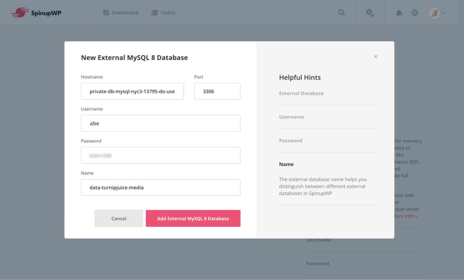 External Databases - SpinupWP