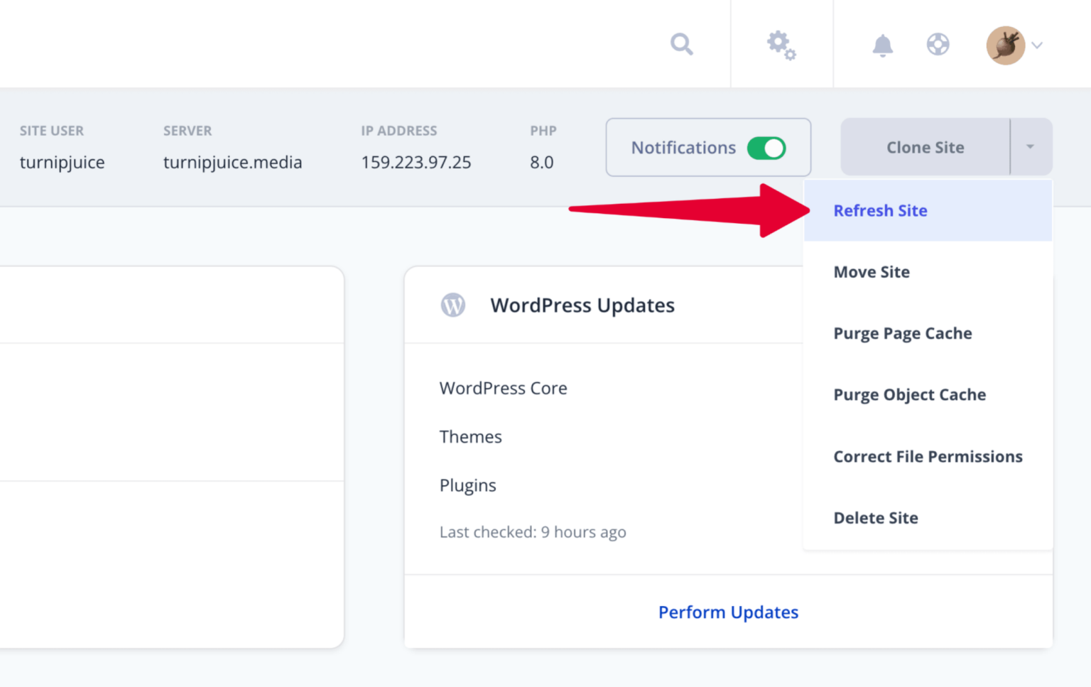 Refresh Site - SpinupWP